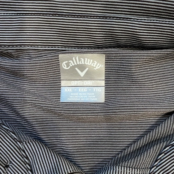 Callaway | Shirts | Callaway Xxl Grey And Black Pinstriped Golf Polo ...